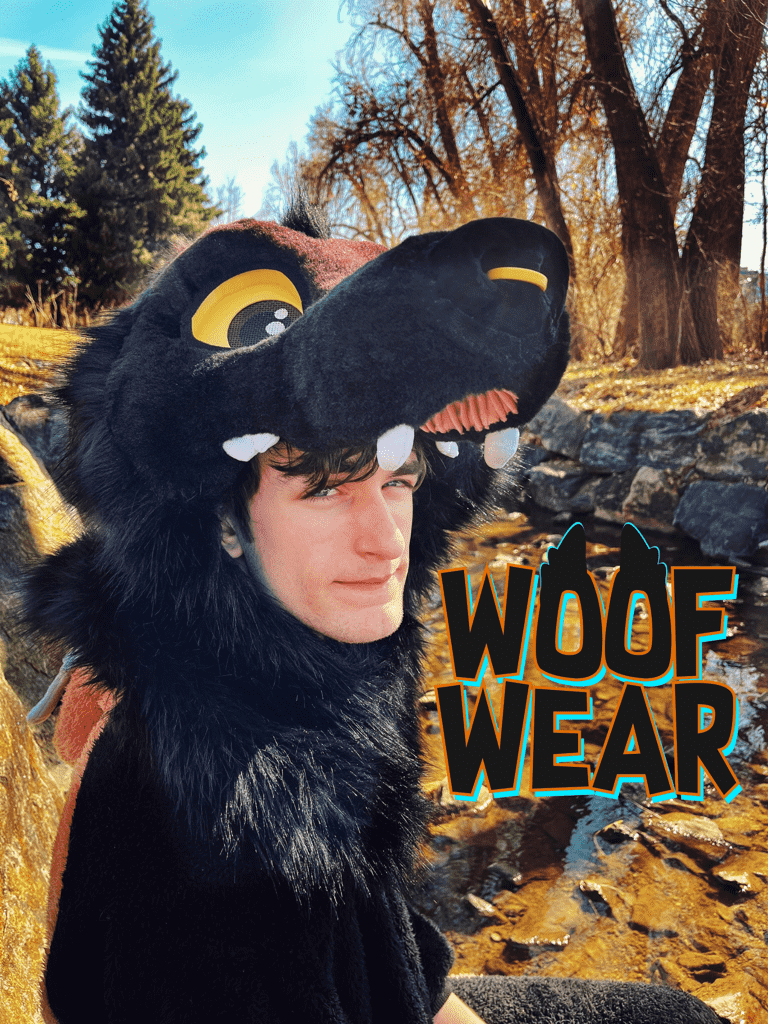Woof Wear - Black & Maroon Wolf Head | Cactus Dog Fursuits